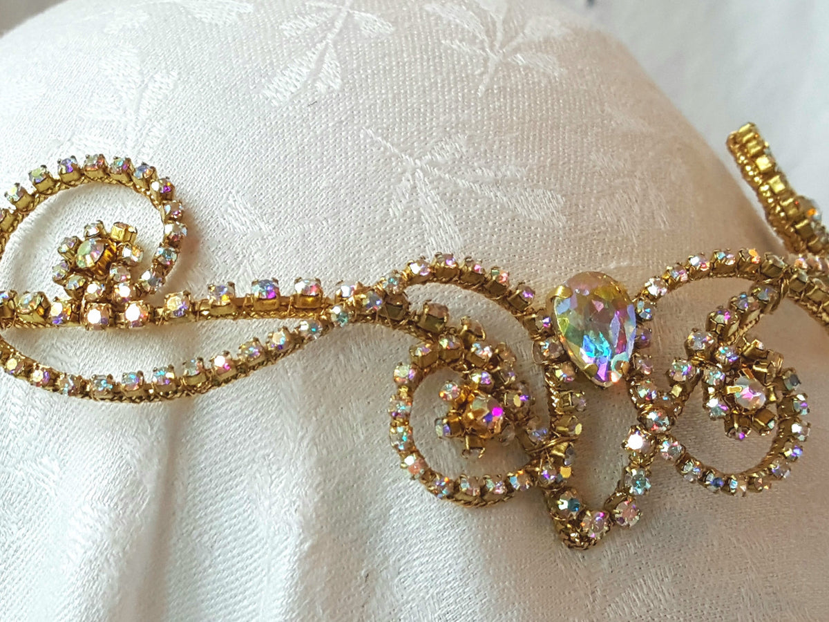 Gold Rhinestone Diadem – Caryn Wells Designs